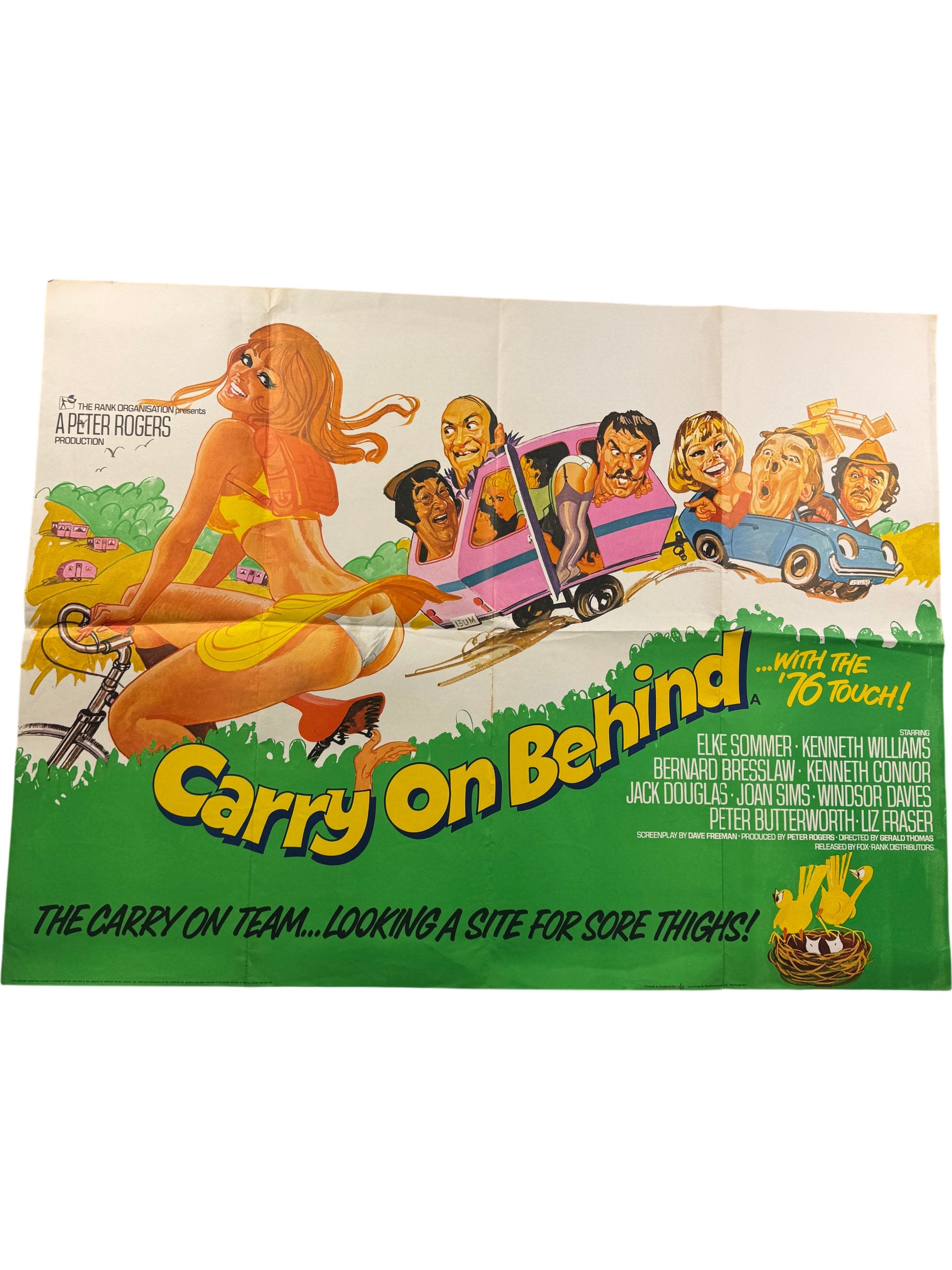 Carry On Behind Original 1975 Vintage Movie Quad Poster – Think Vintage