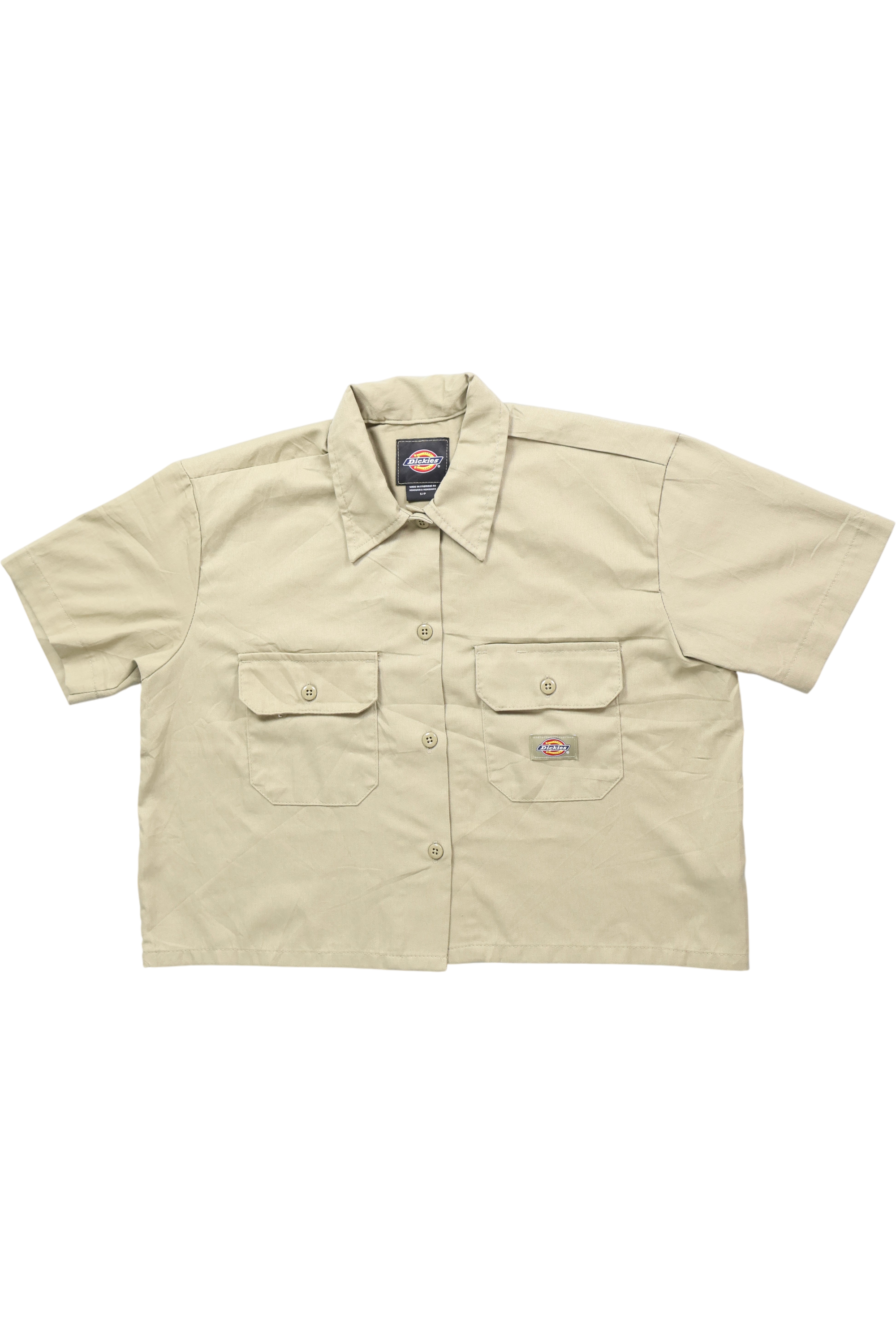 Cropped Dickies Workwear Shirt (Beige) – Think Vintage ltd