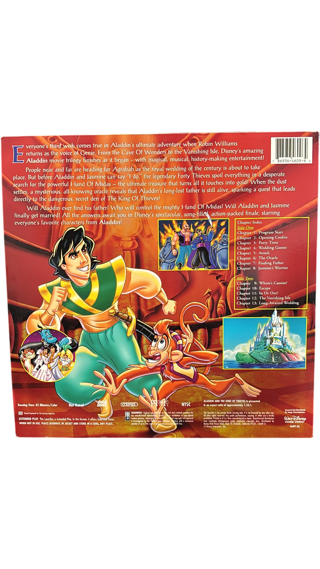 Disney Aladdin And The King Of Thieves Moviedisc Starring Robin Willia ...