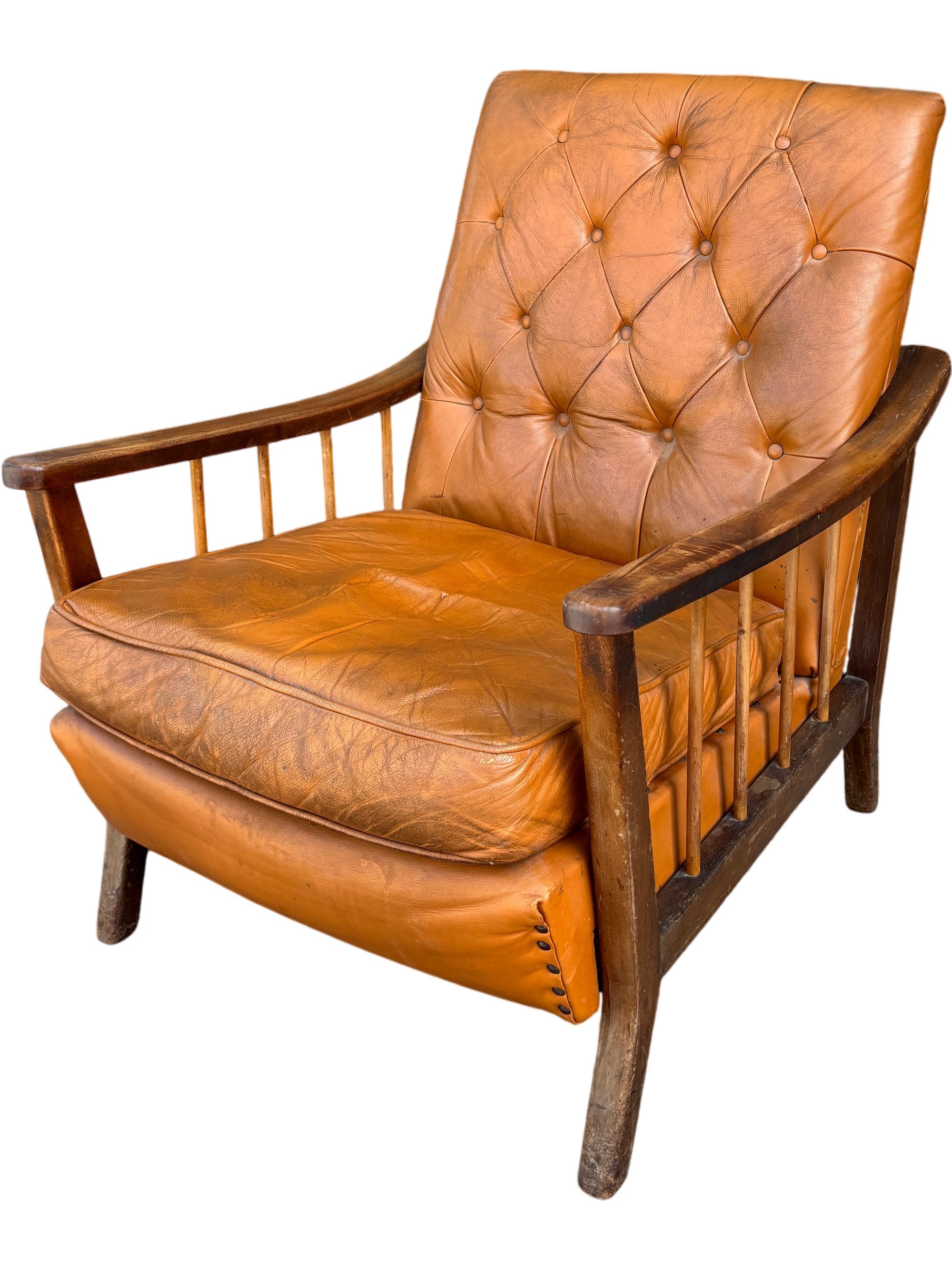 Mid-Century Leather Armchair – Think Vintage