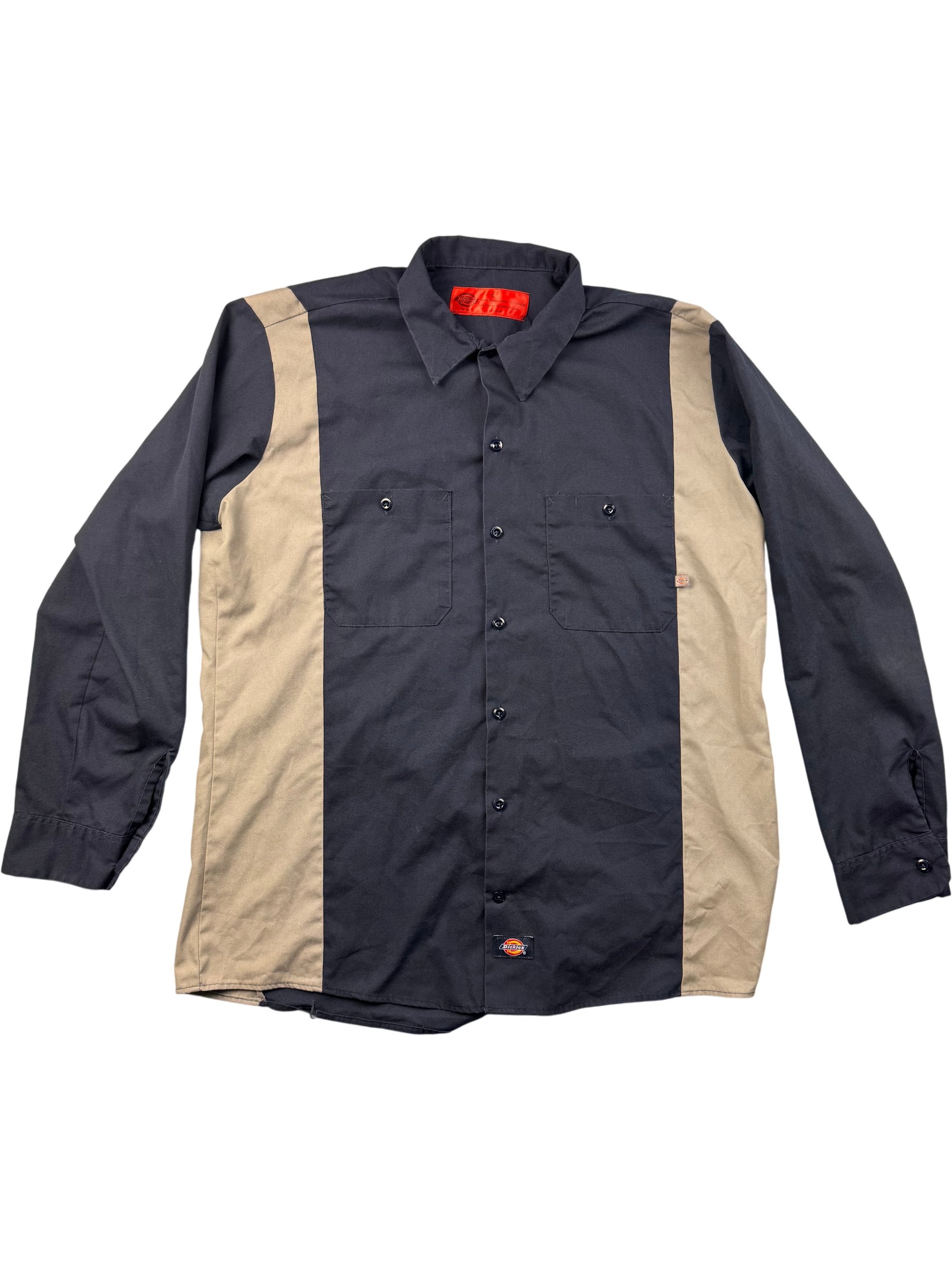 Two-Tone Long Sleeve Workwear Shirt - XL – Think Vintage ltd