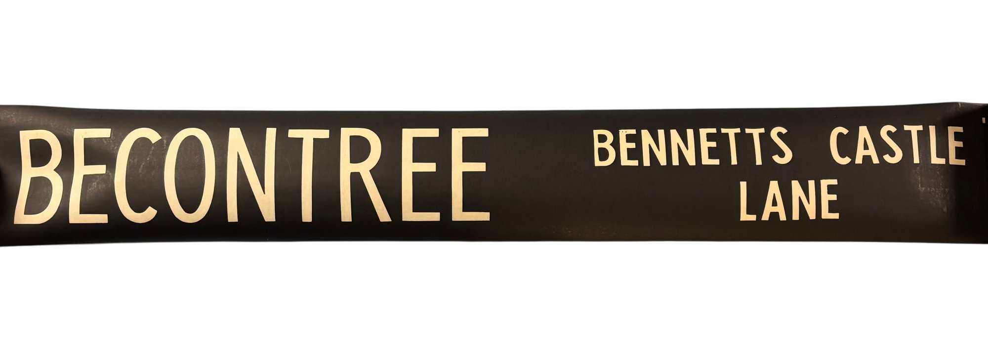 Vintage "Becontree-Bennetts Castle Lane" Bus Destination Roll 'Section ...