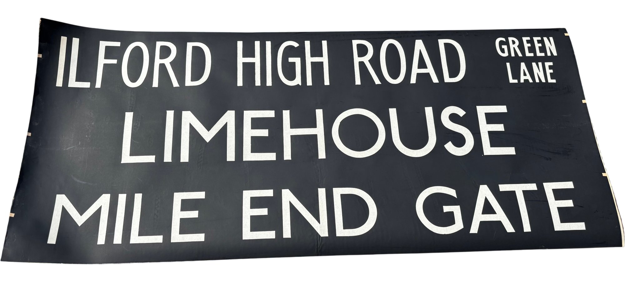 Vintage "Ilford/Limehouse/Mile End" Bus Destination Roll 'Section' (L ...