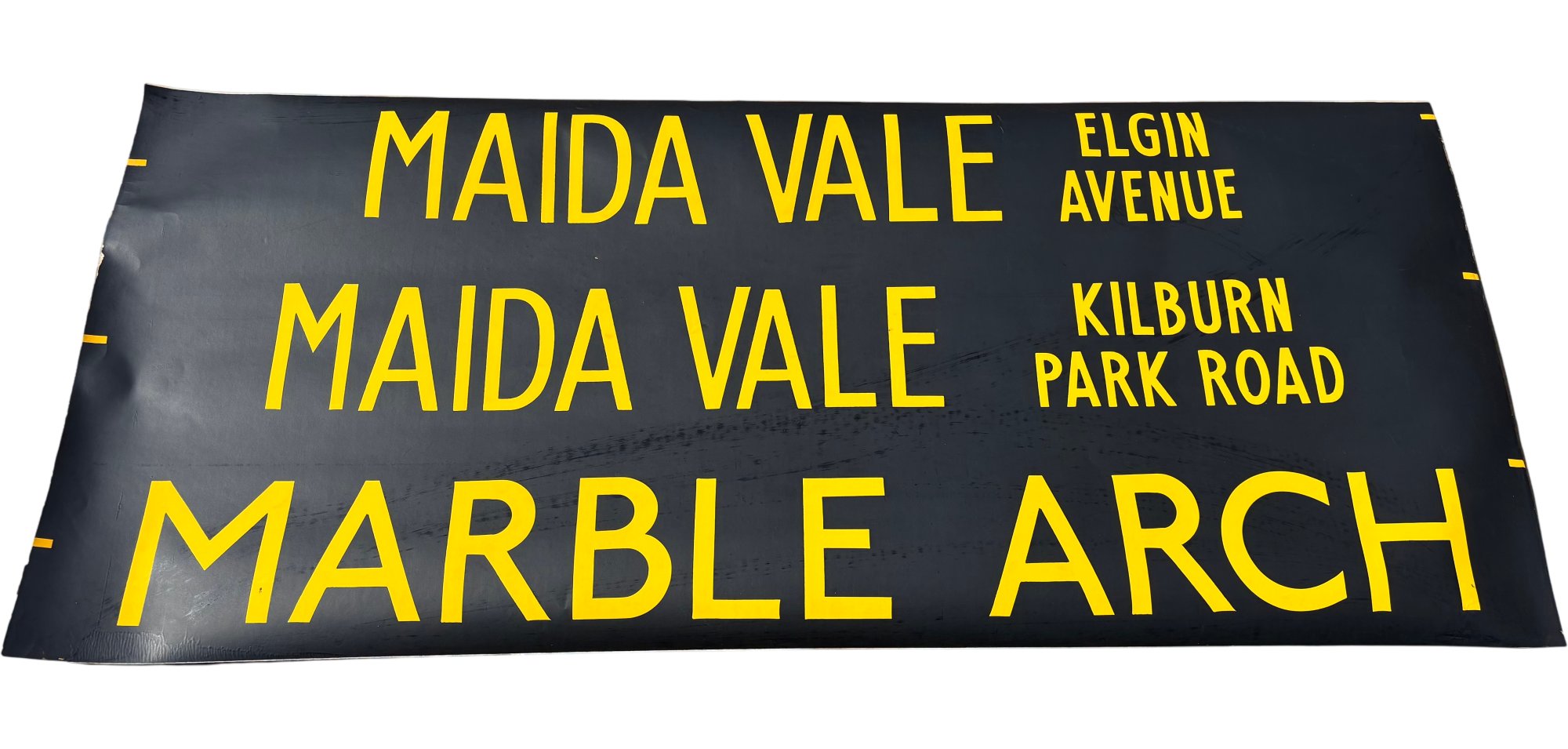 Vintage "Maida Vale/Marble Arch" Bus Destination Roll 'Sections' (L ...