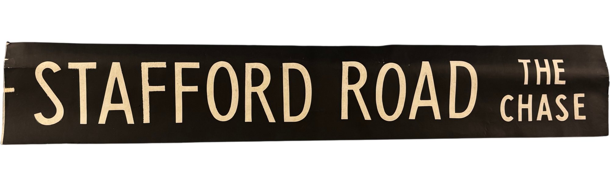 Vintage "Stafford Road The Chase" Bus Destination Roll 'Section' (L ...