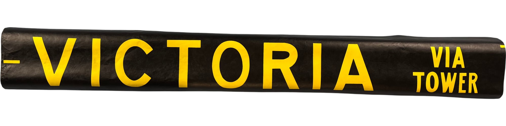 Vintage "Victoria Via Tower" Bus Destination Roll 'Sections' (L ...